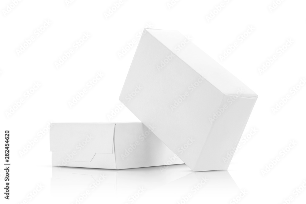 white paper boxes for products design mock-up isolated on white ...