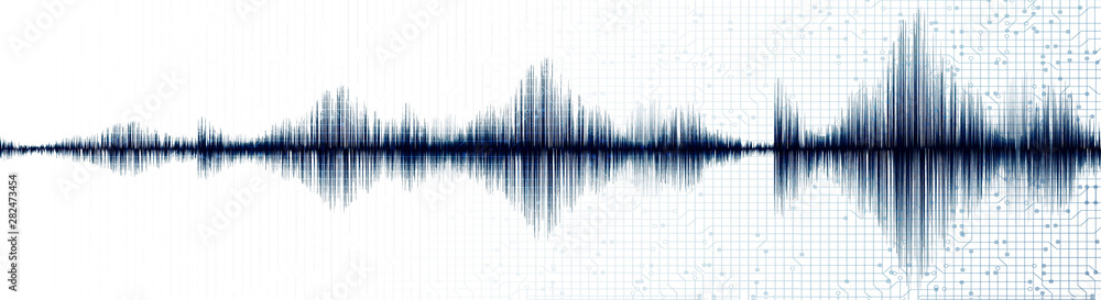 Blue Digital Sound Wave on White Technology Background,technology and ...