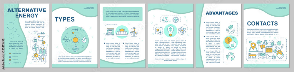 Alternative energy brochure template layout. Eco energy. Flyer, booklet ...