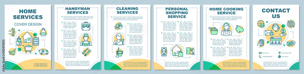 Home services brochure template layout. Cleaning, cooking service ...
