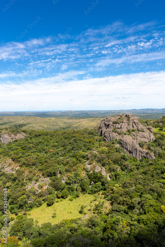 Beautiful aerial view of Serra do Cipo in Minas Gerais with forests and ...
