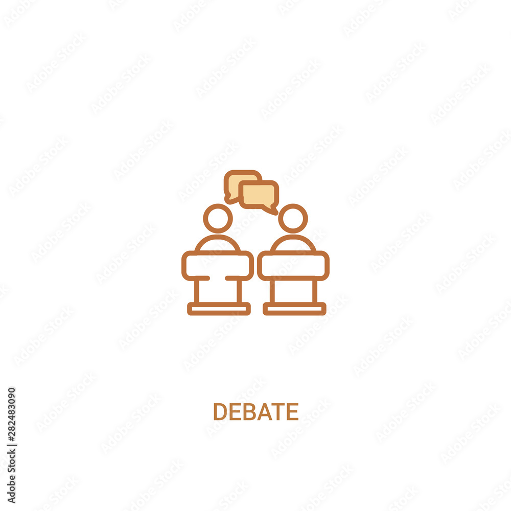 debate concept 2 colored icon. simple line element illustration ...