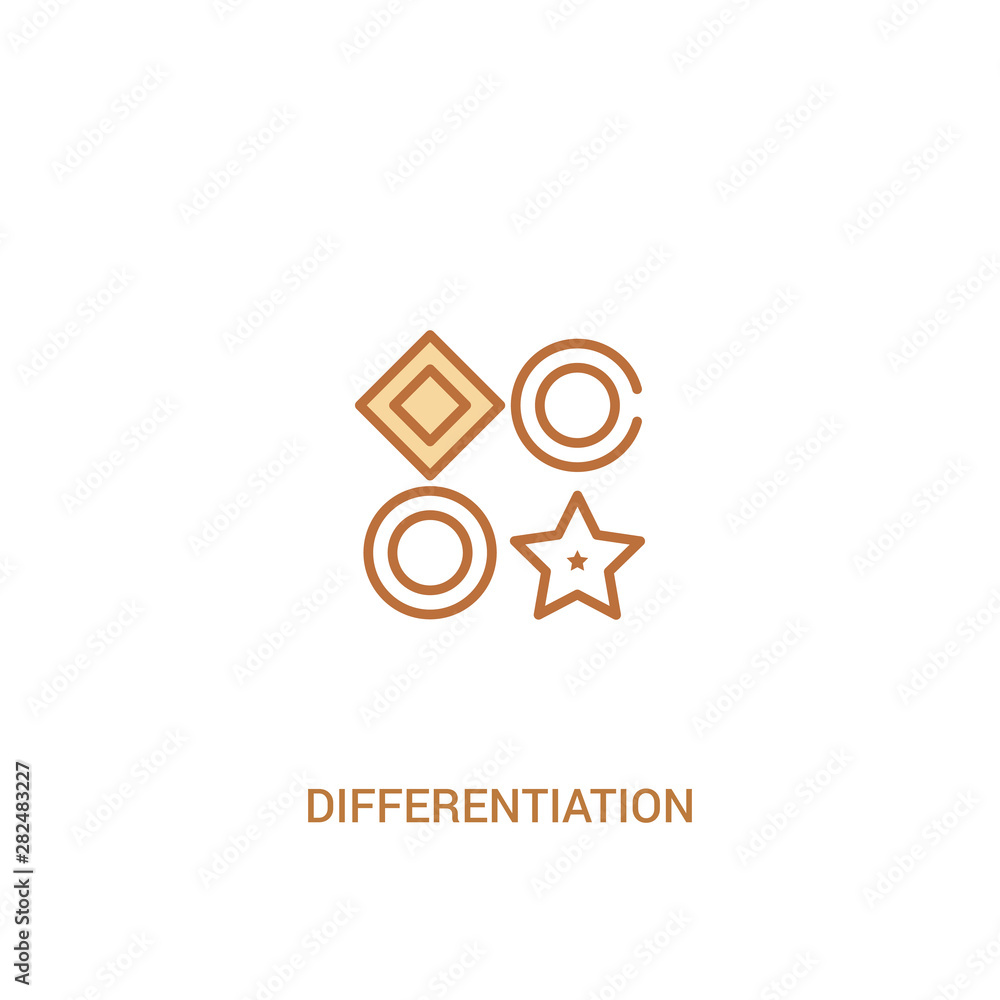 differentiation concept 2 colored icon. simple line element ...