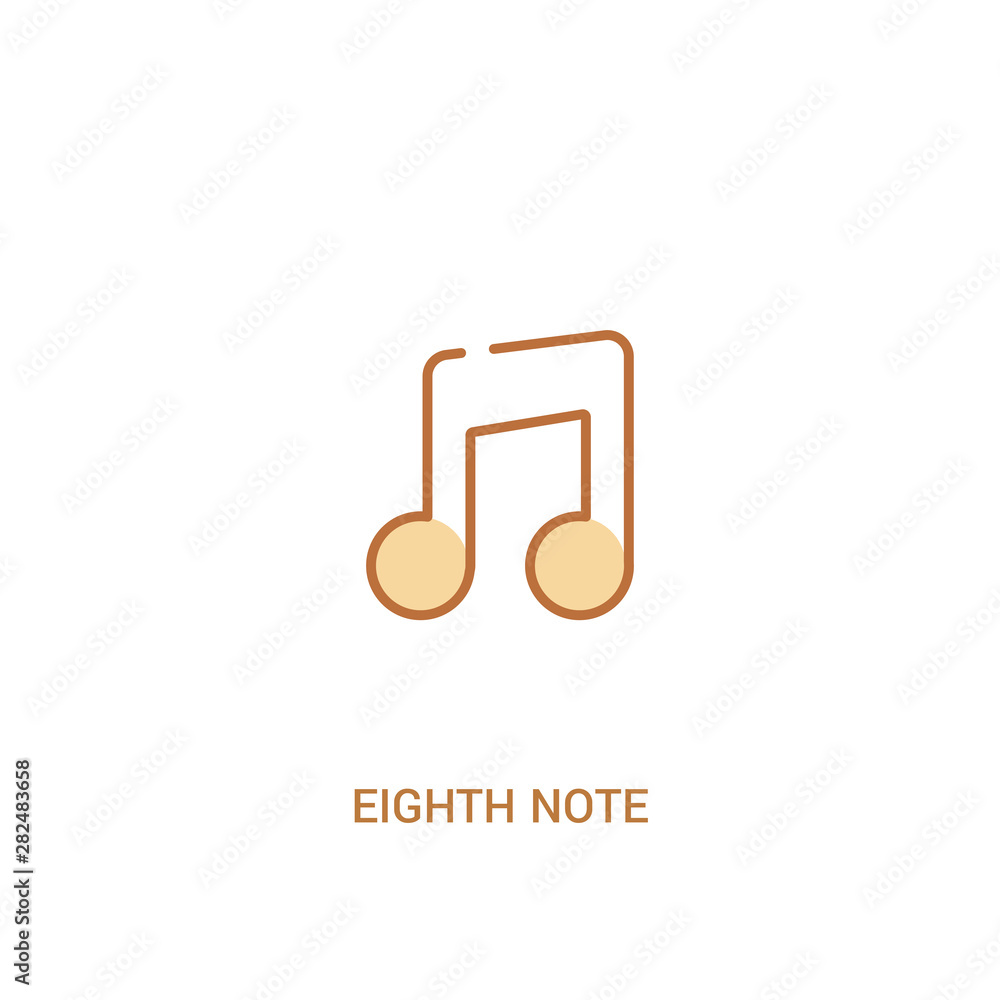 eighth note concept 2 colored icon. simple line element illustration ...