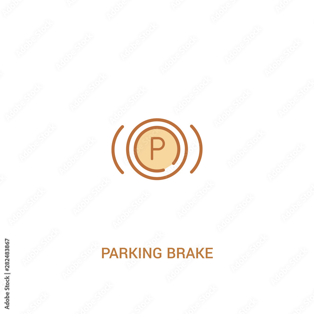 parking brake concept 2 colored icon. simple line element illustration ...