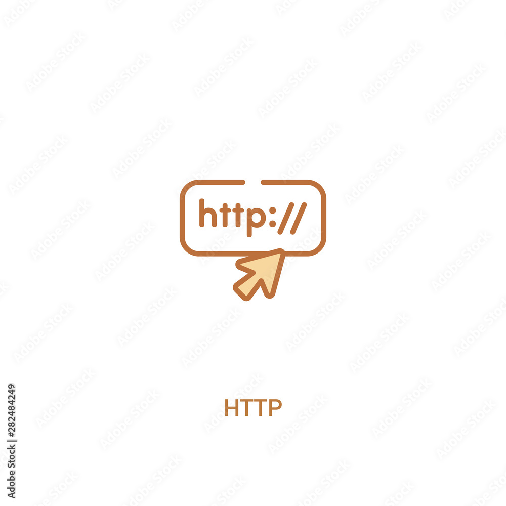 http concept 2 colored icon. simple line element illustration. outline ...