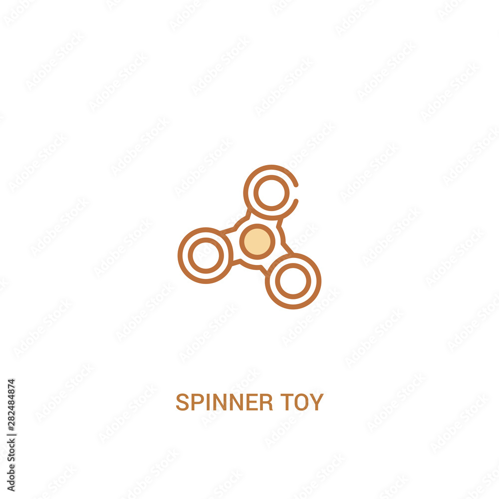 spinner toy concept 2 colored icon. simple line element illustration ...