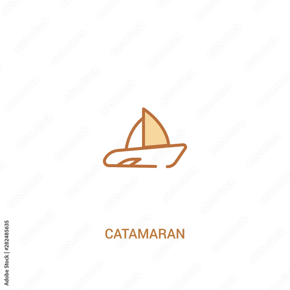 catamaran concept 2 colored icon. simple line element illustration ...