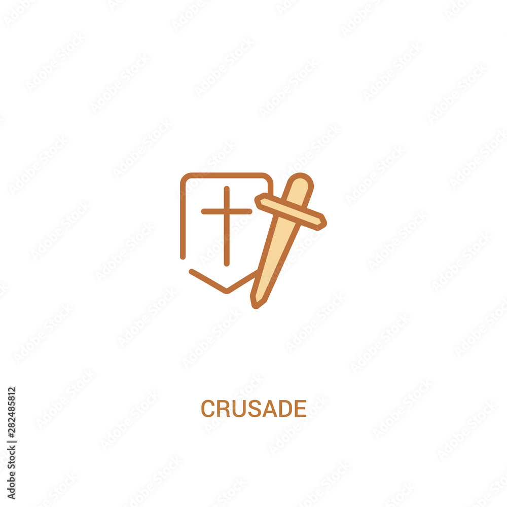 crusade concept 2 colored icon. simple line element illustration ...
