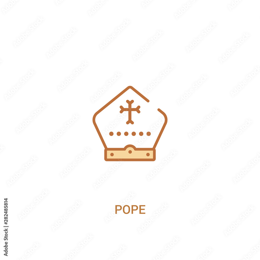 pope concept 2 colored icon. simple line element illustration. outline ...