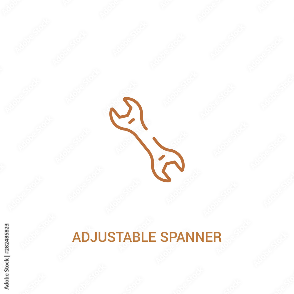 adjustable spanner concept 2 colored icon. simple line element ...