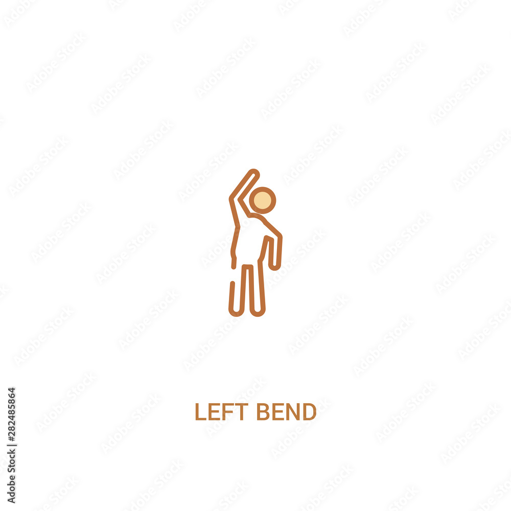 left bend concept 2 colored icon. simple line element illustration ...