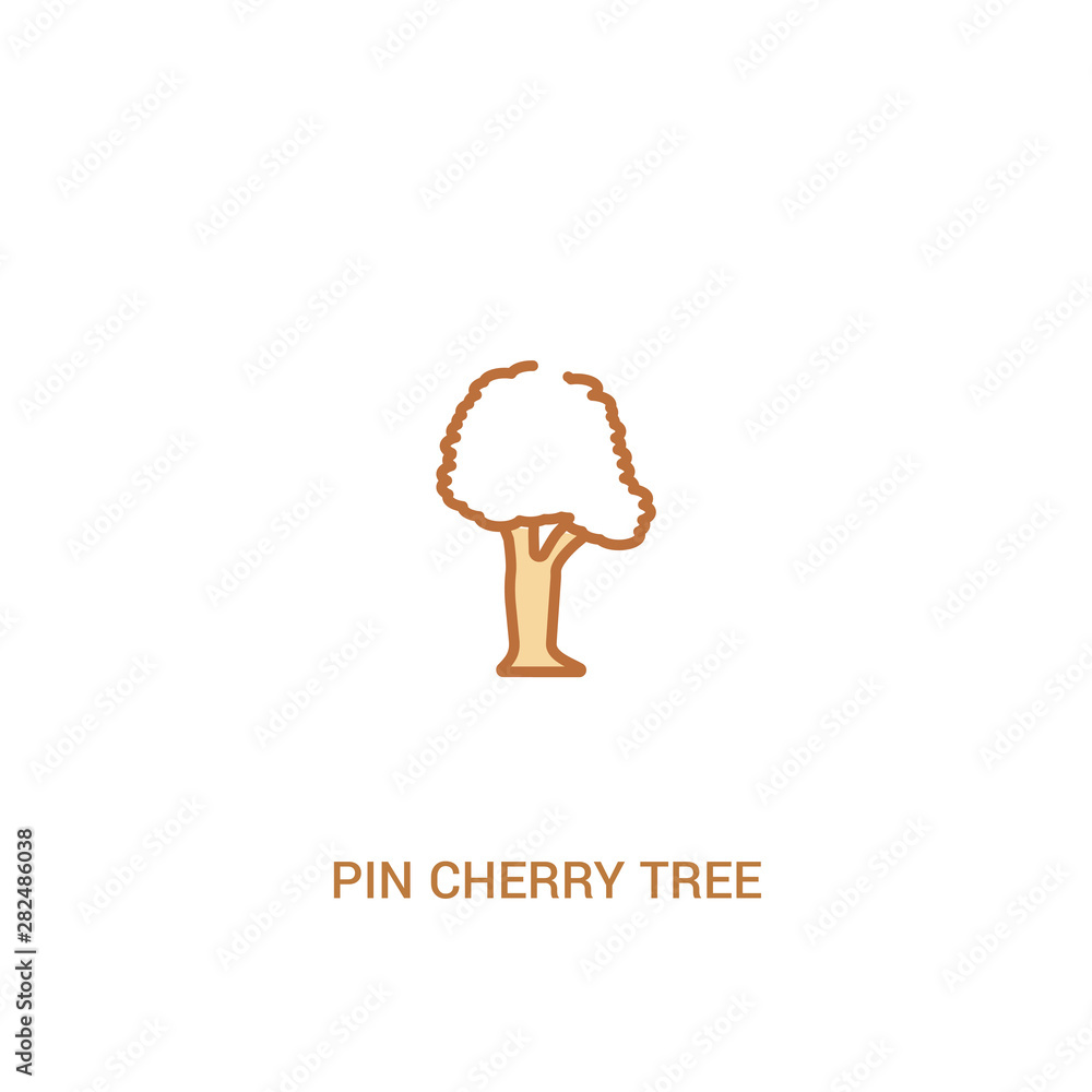 pin cherry tree concept 2 colored icon. simple line element ...