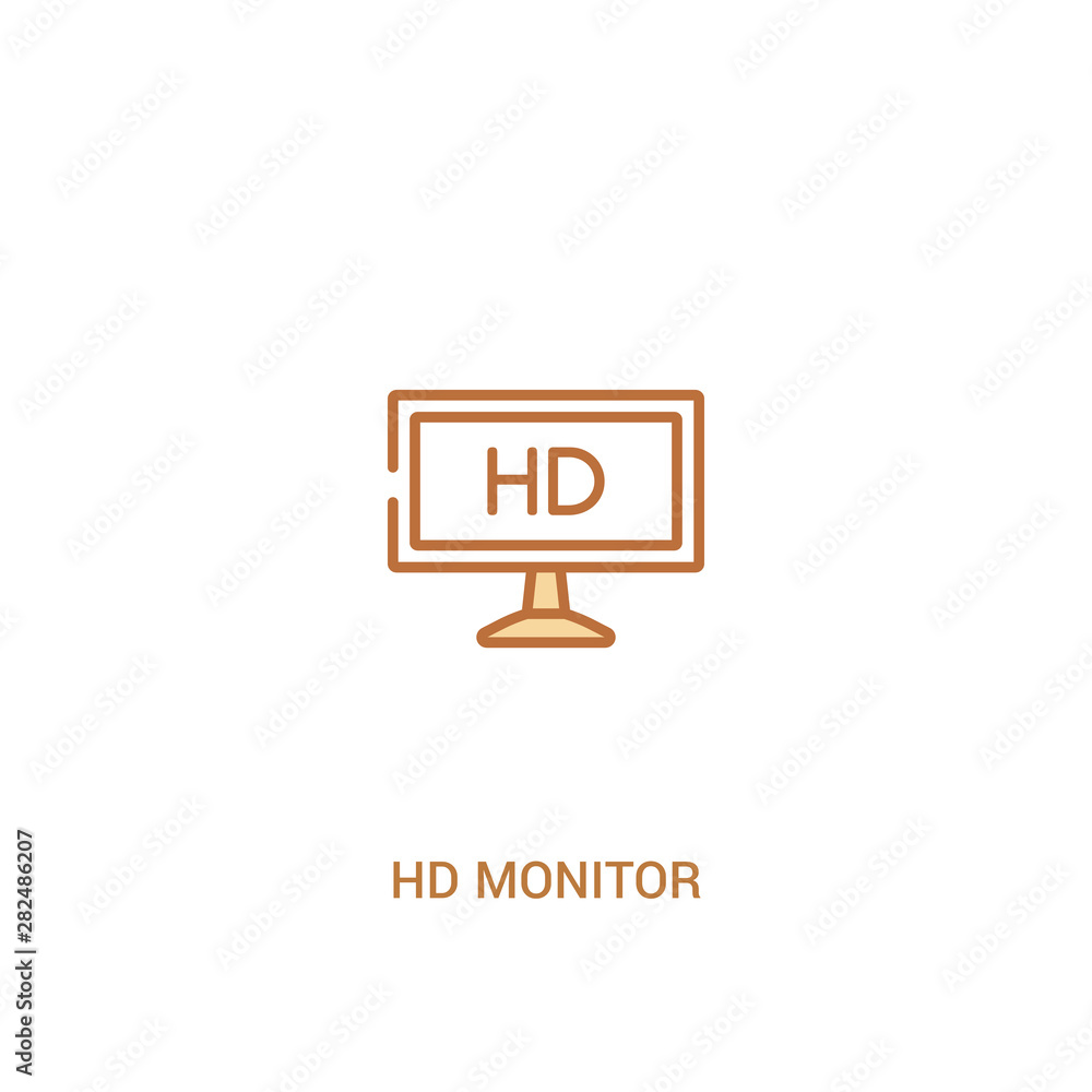 hd monitor concept 2 colored icon. simple line element illustration ...