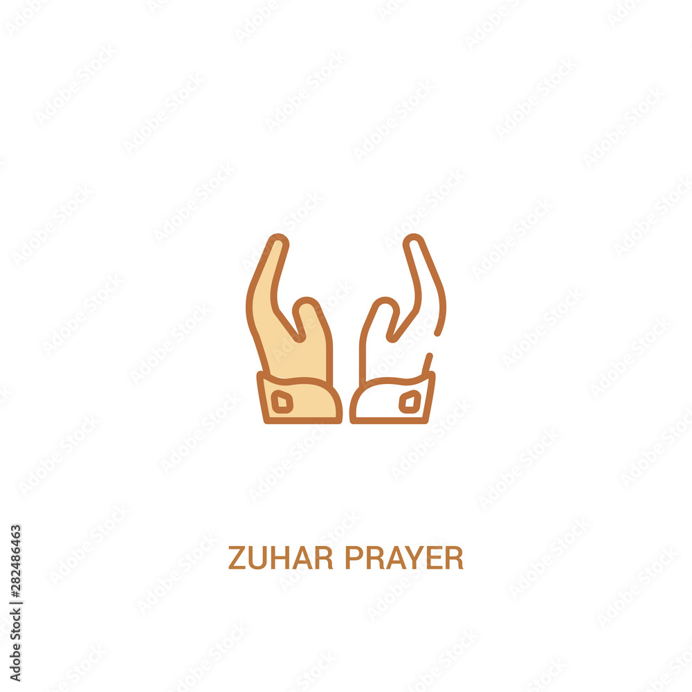 zuhar prayer concept 2 colored icon. simple line element illustration ...