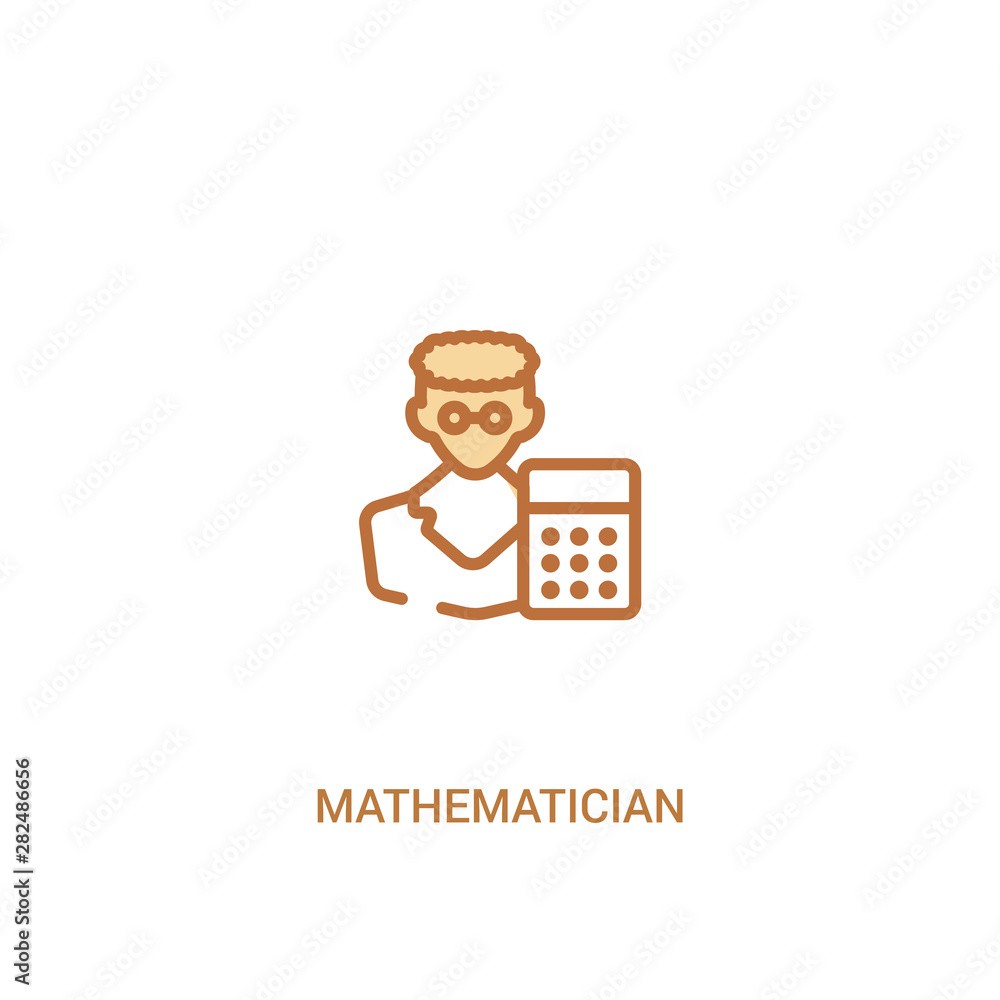 mathematician concept 2 colored icon. simple line element illustration ...
