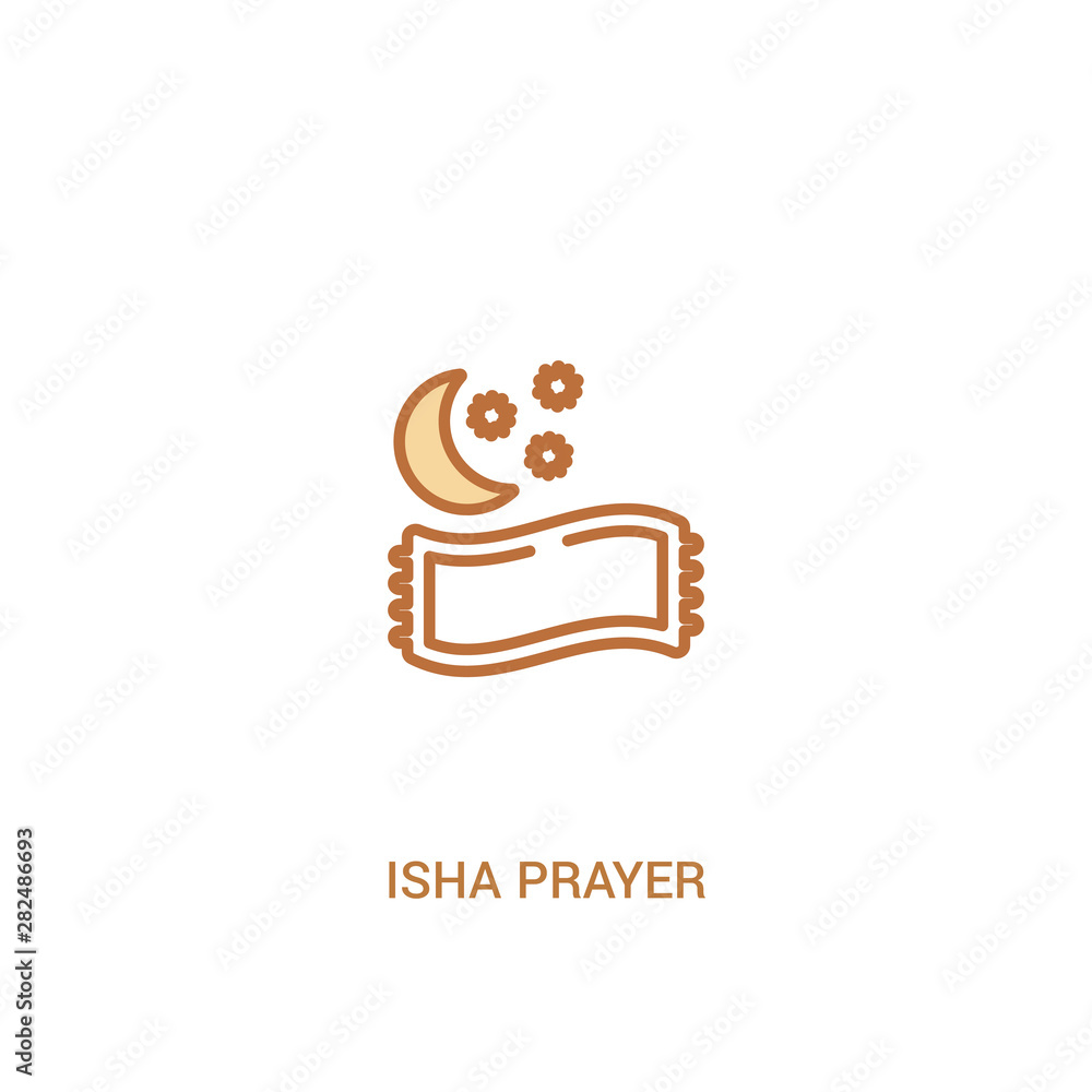 isha prayer concept 2 colored icon. simple line element illustration ...