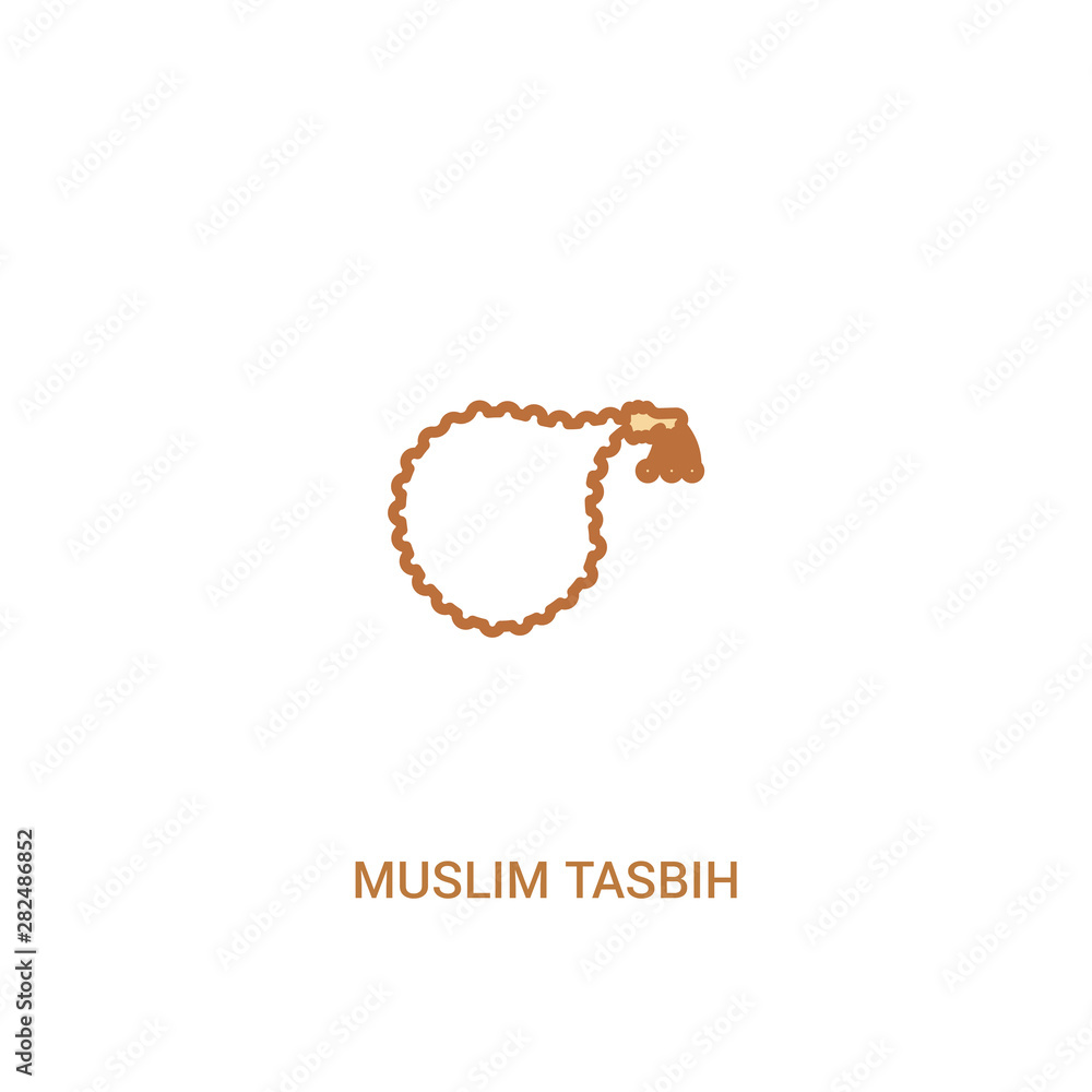 muslim tasbih concept 2 colored icon. simple line element illustration ...