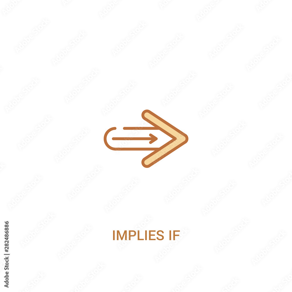 implies if concept 2 colored icon. simple line element illustration ...