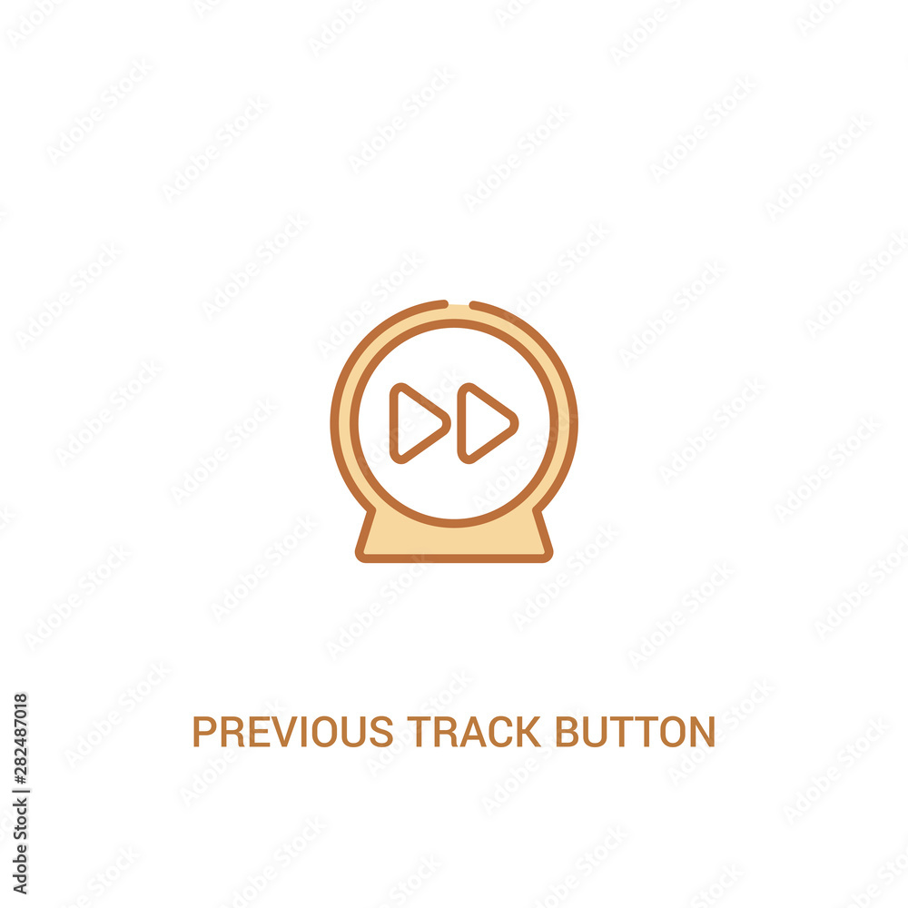 previous track button concept 2 colored icon. simple line element ...