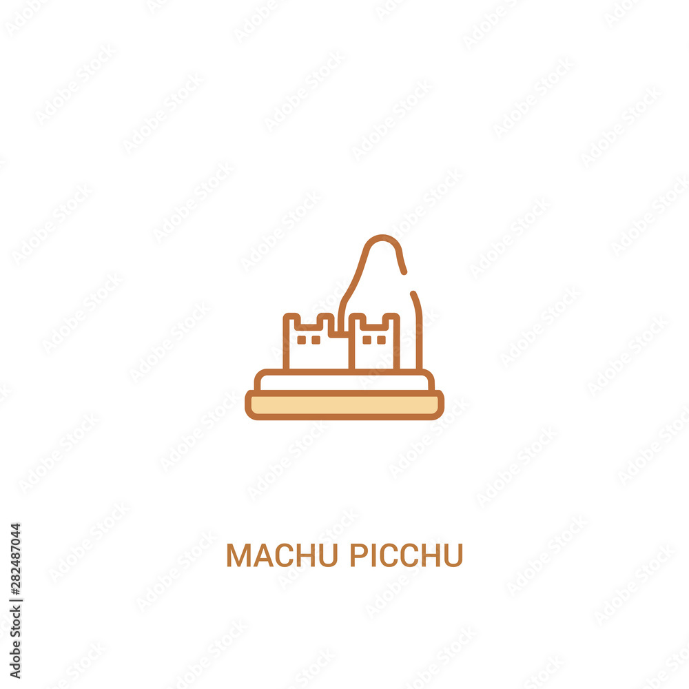 machu picchu concept 2 colored icon. simple line element illustration ...