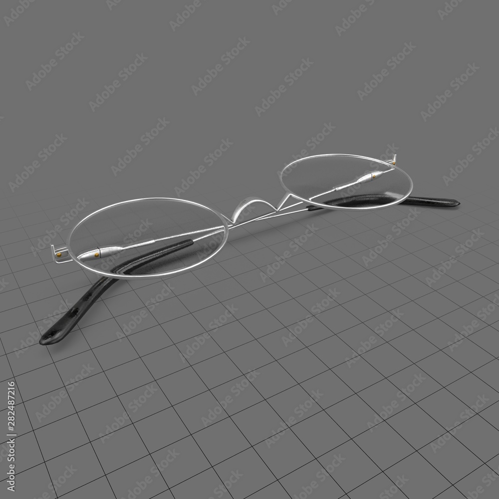 Round folded eyeglasses Stock 3D asset | Adobe Stock