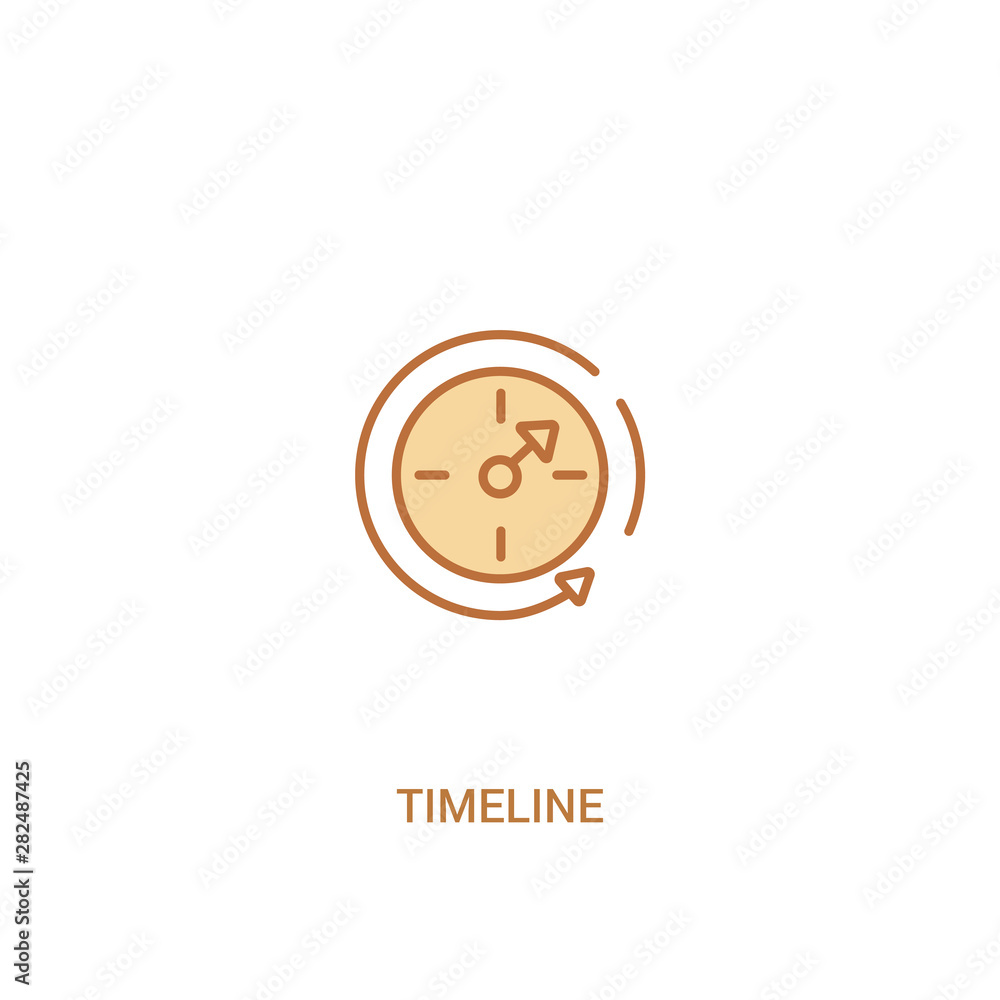 timeline concept 2 colored icon. simple line element illustration ...