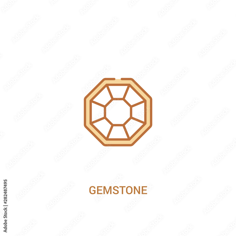 gemstone concept 2 colored icon. simple line element illustration ...
