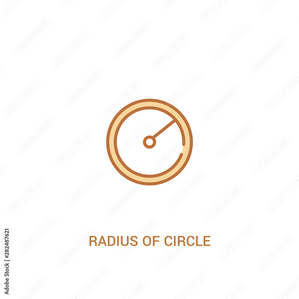 radius of circle concept 2 colored icon. simple line element ...