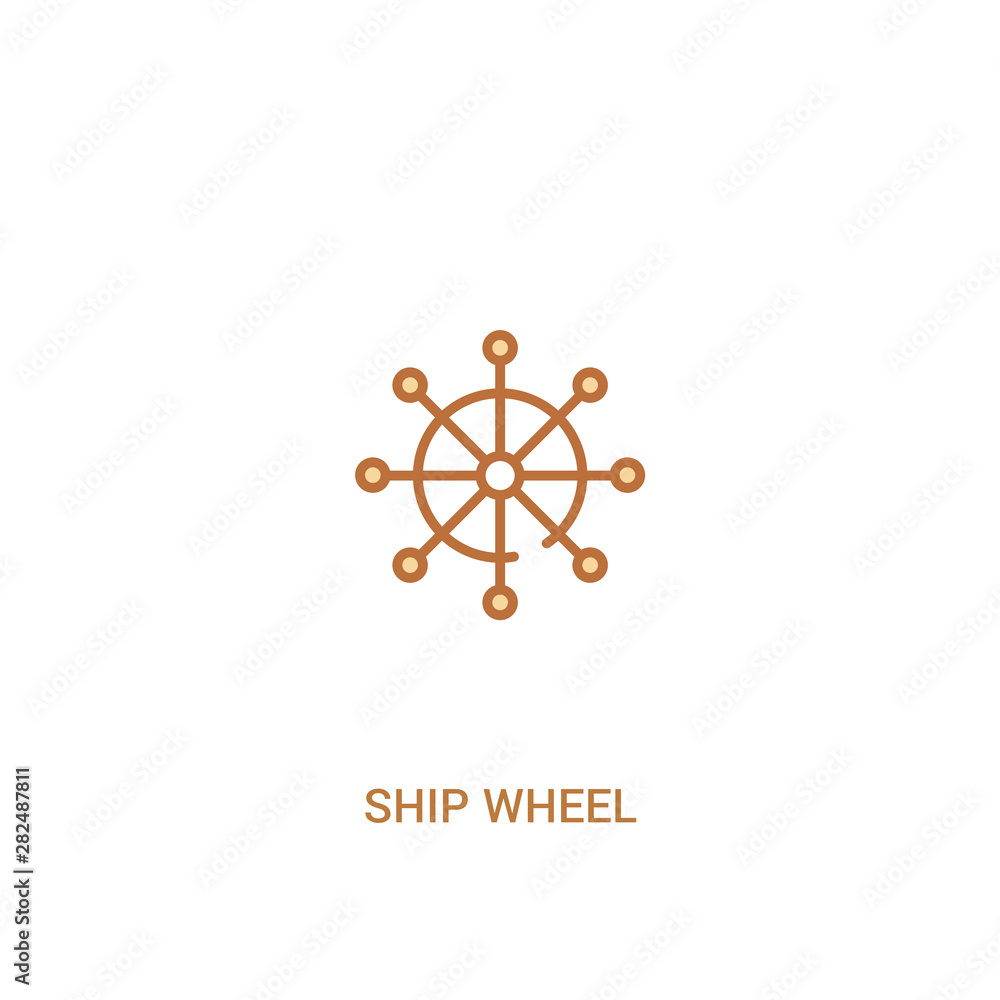 ship wheel concept 2 colored icon. simple line element illustration ...