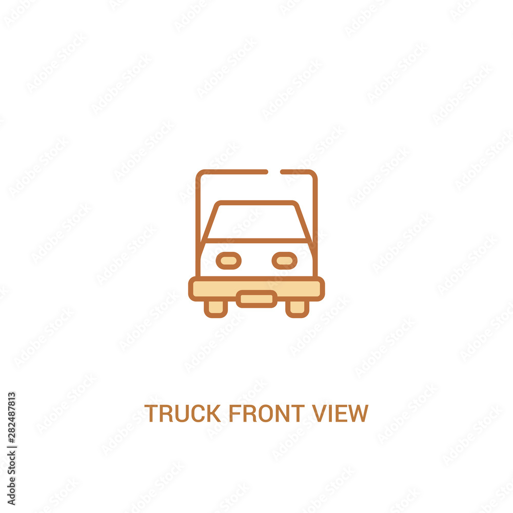 truck front view concept 2 colored icon. simple line element ...