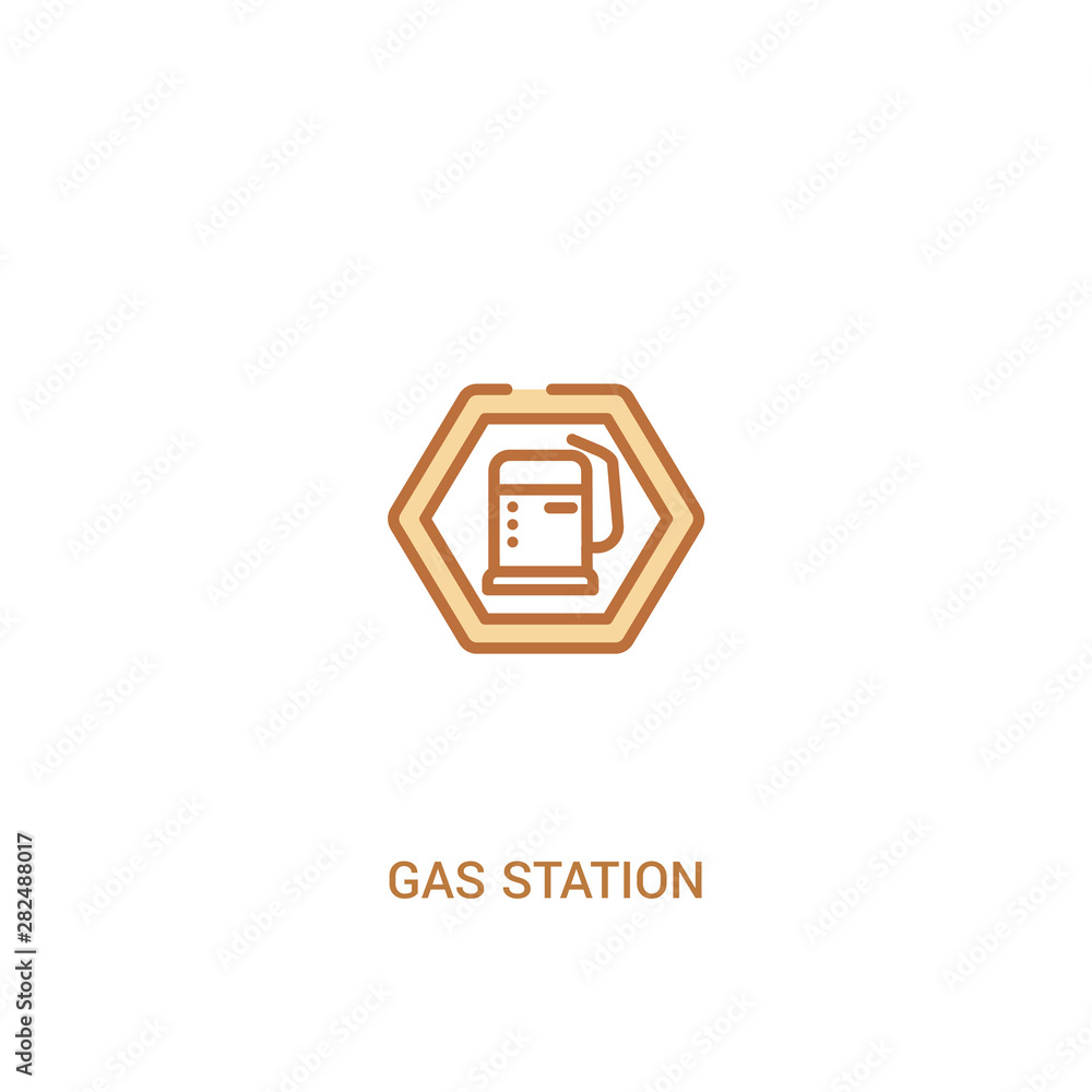 gas station concept 2 colored icon. simple line element illustration ...