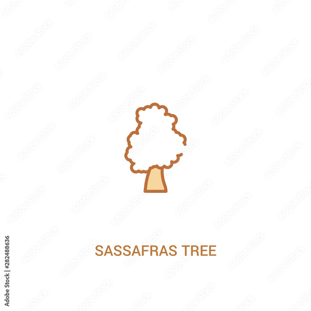 sassafras tree concept 2 colored icon. simple line element illustration ...