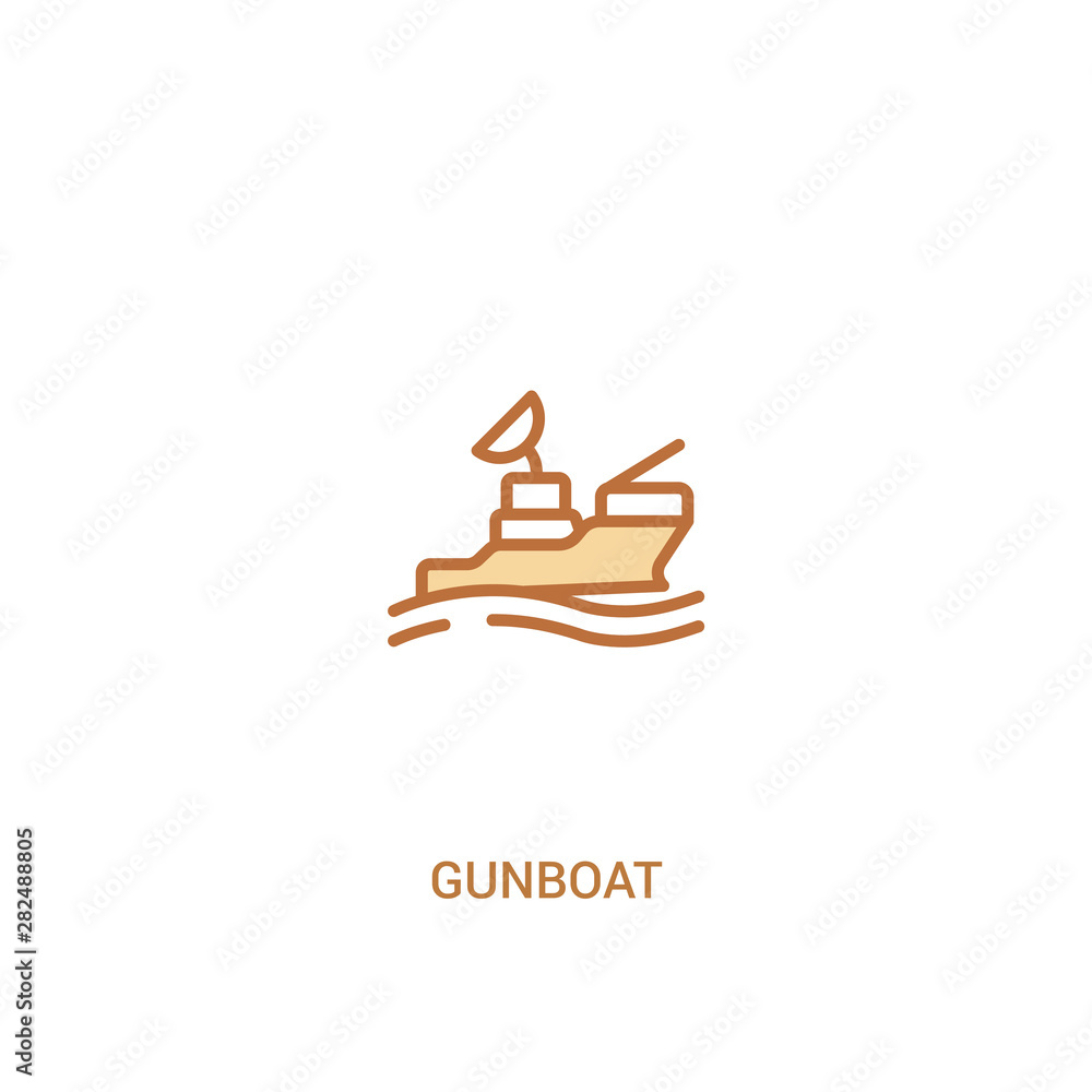 gunboat concept 2 colored icon. simple line element illustration ...