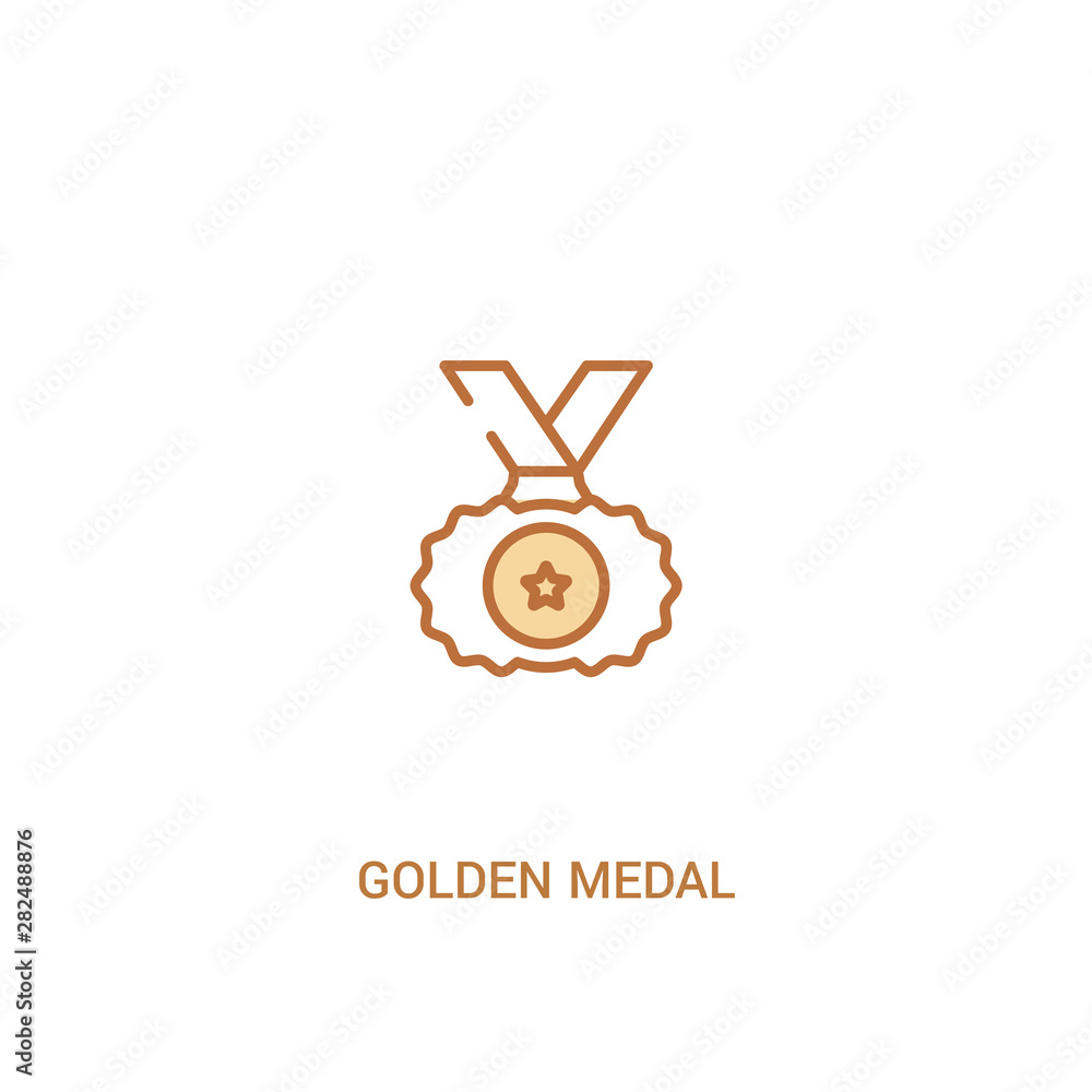 golden medal concept 2 colored icon. simple line element illustration ...