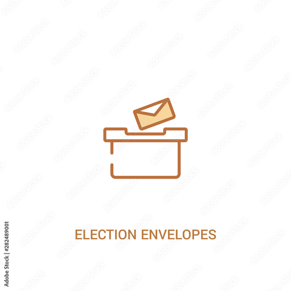 Election Envelopes And Box Concept 2 Colored Icon Simple Line Element Illustration Outline