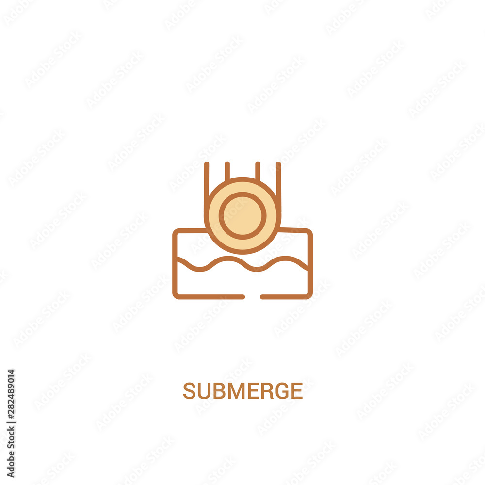 Vecteur Stock submerge concept 2 colored icon. simple line element ...