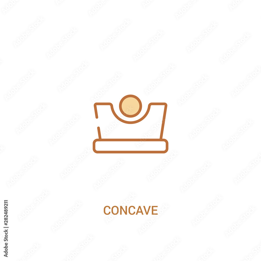 concave concept 2 colored icon. simple line element illustration ...