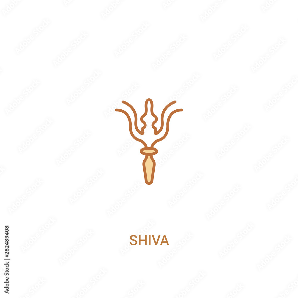 shiva concept 2 colored icon. simple line element illustration. outline ...