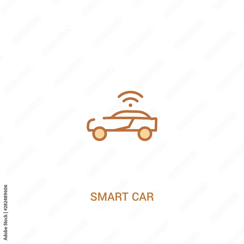 smart car concept 2 colored icon. simple line element illustration ...