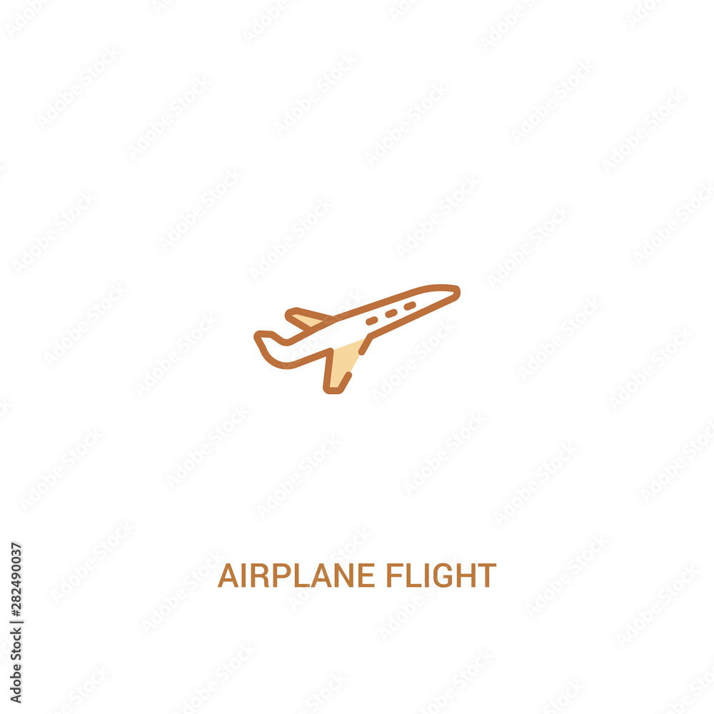 airplane flight concept 2 colored icon. simple line element ...