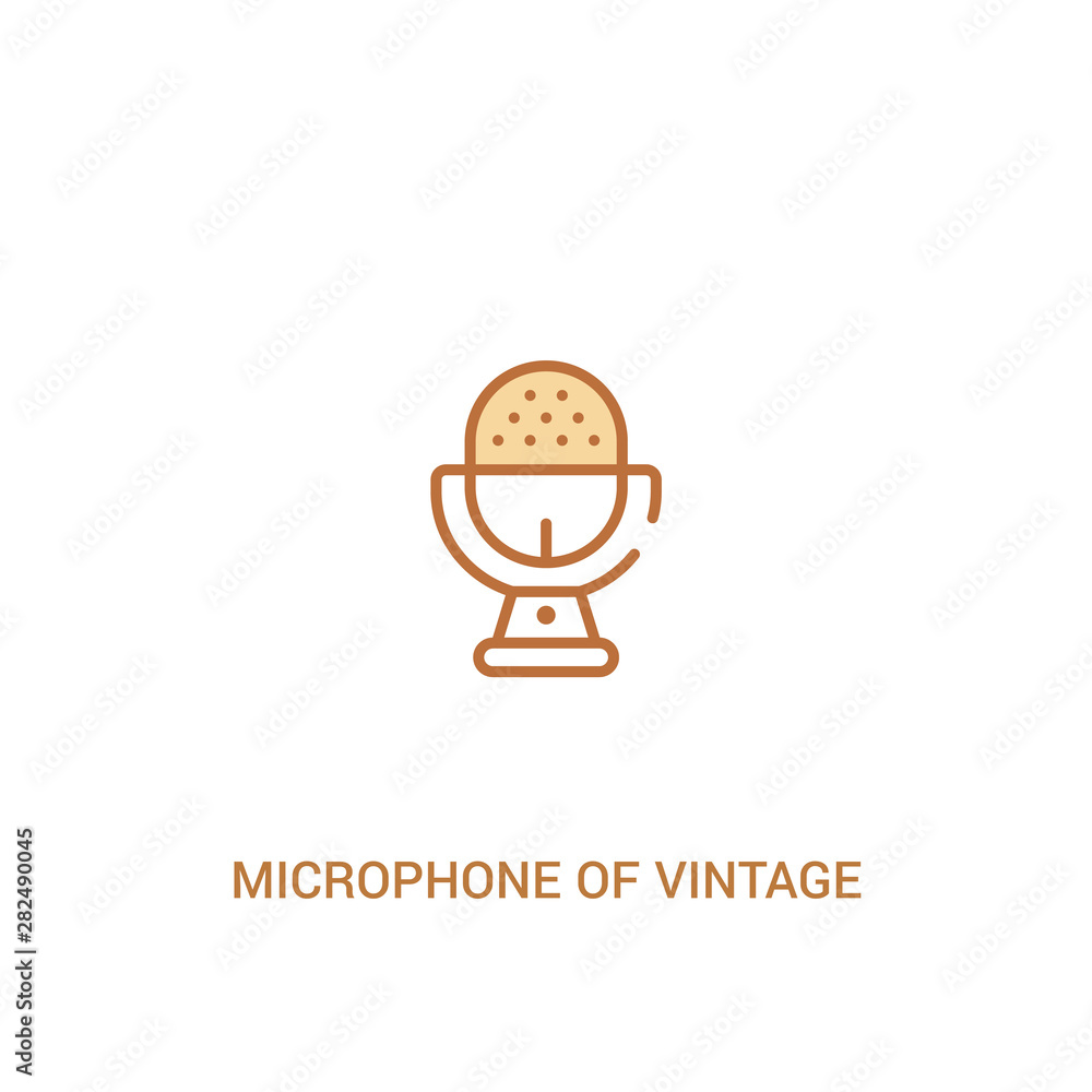 microphone of vintage de concept 2 colored icon. simple line element ...