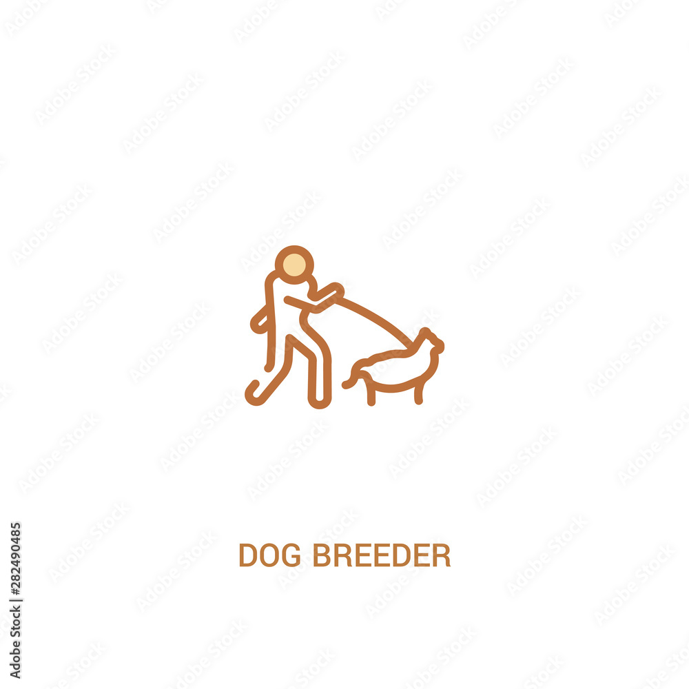 dog breeder concept 2 colored icon. simple line element illustration ...