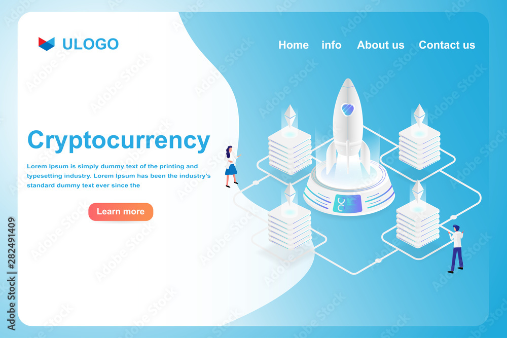 Isometric crypto currency financial and business concept. Modern ...