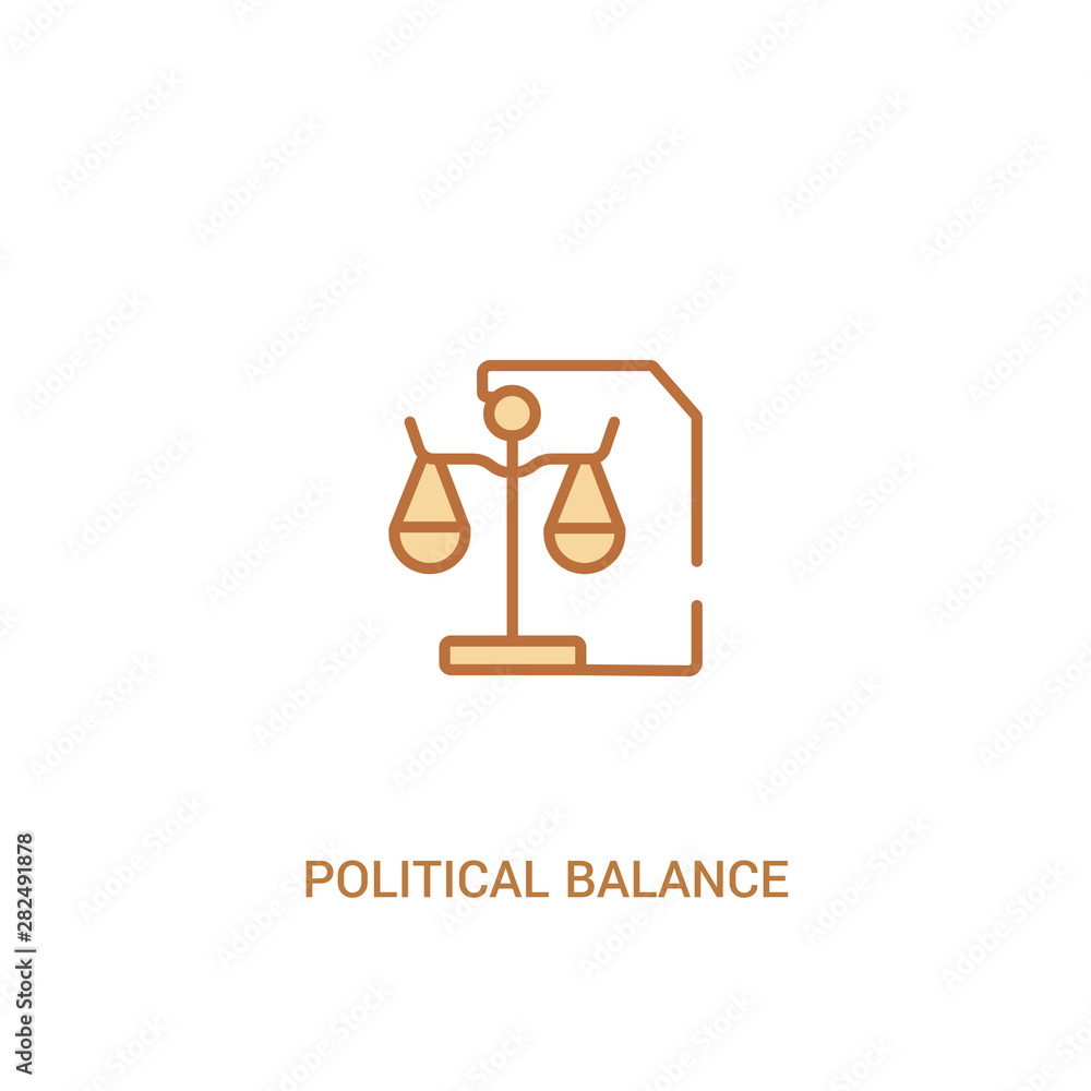 political balance concept 2 colored icon. simple line element ...