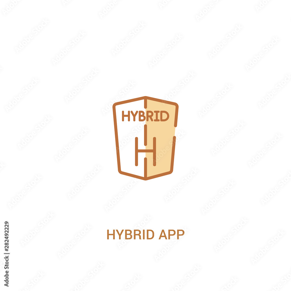 hybrid app concept 2 colored icon. simple line element illustration ...