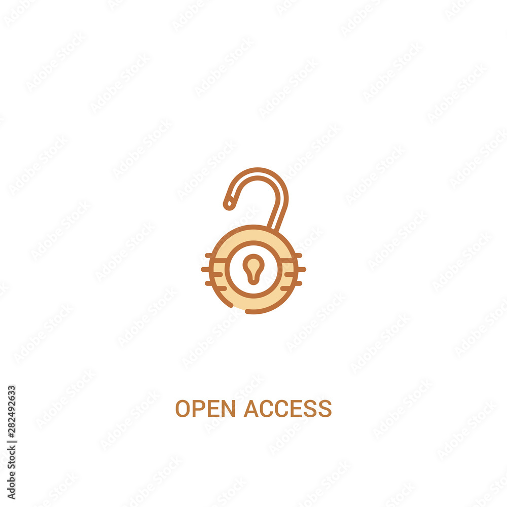 open access concept 2 colored icon. simple line element illustration ...