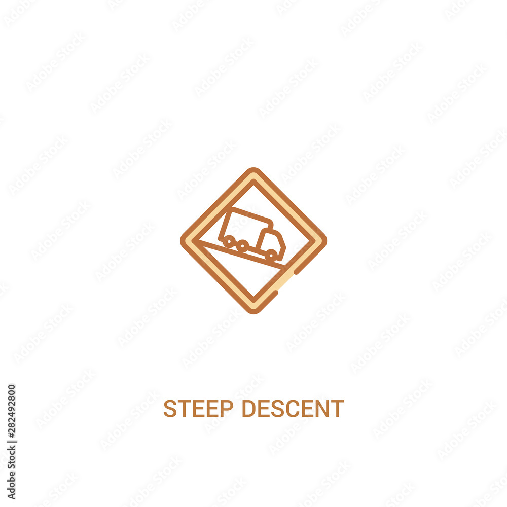 steep descent concept 2 colored icon. simple line element illustration ...