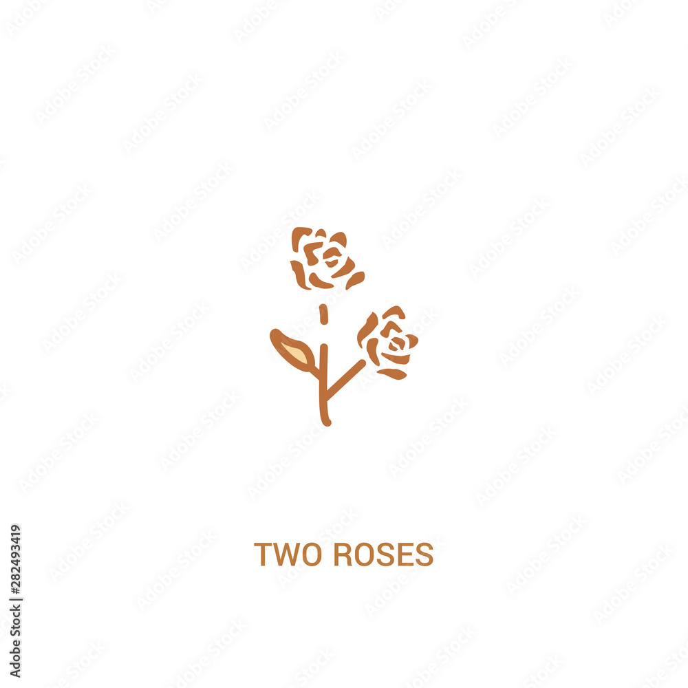 two roses concept 2 colored icon. simple line element illustration ...