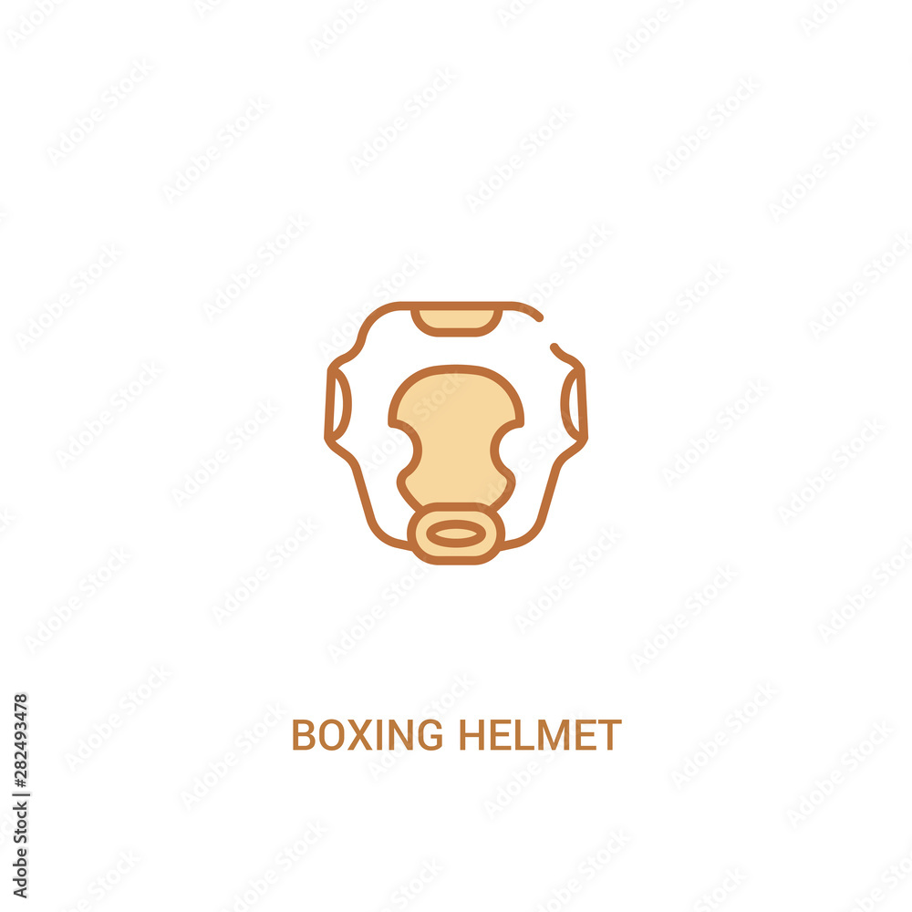 boxing helmet concept 2 colored icon. simple line element illustration ...